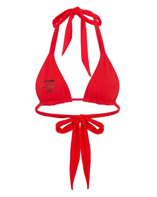 Let's Swim Triangle Bikini Top in Red | Lyst UK