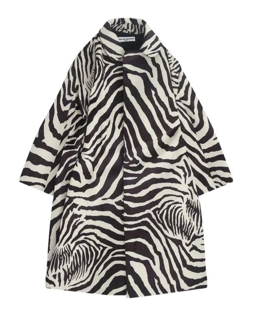 Duran Lantink Zebra-Print Sculptured Coat in White | Lyst UK