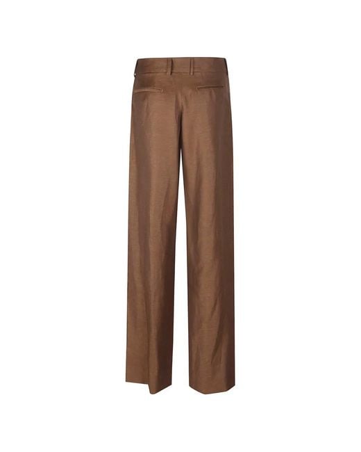 PT Torino Pleated Trousers in Brown | Lyst