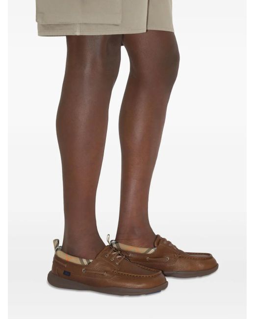 Burberry Decker Boat Shoes in Brown for Men | Lyst