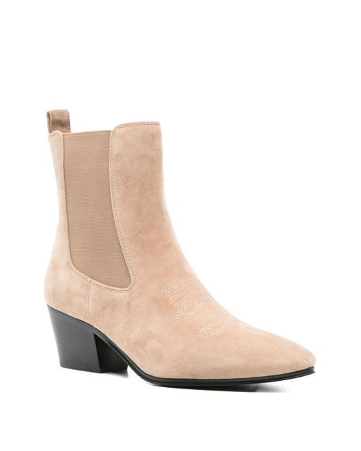 Twinset Suede Boots in Natural | Lyst