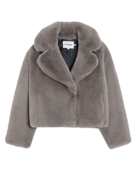 Apparis Miller Faux-Fur Jacket in Gray | Lyst