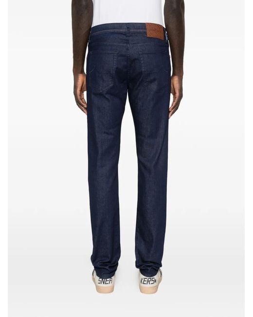 Jacob Cohen Bard Copper-Tone-Stitching Jeans in Blue for Men | Lyst UK