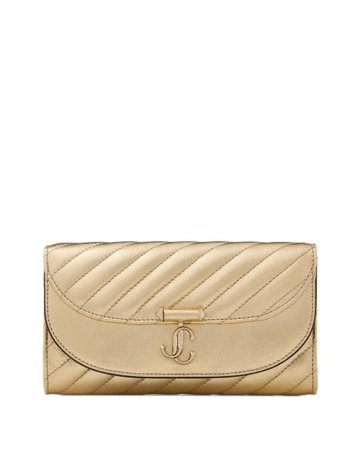 Jimmy Choo Curve Wallet-On-Chain in Natural | Lyst
