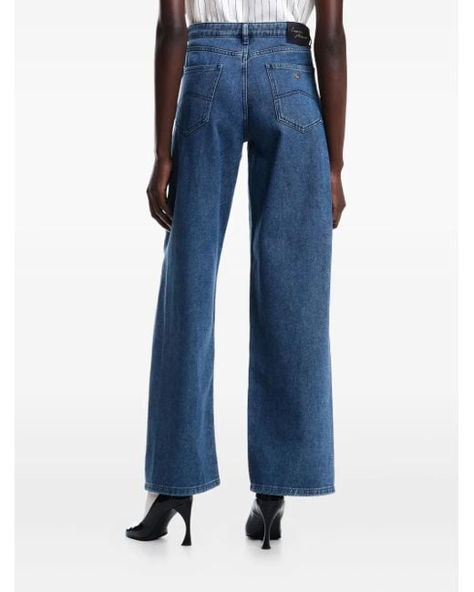 Emporio Armani Diagonal-Seam Jeans in Blue | Lyst UK