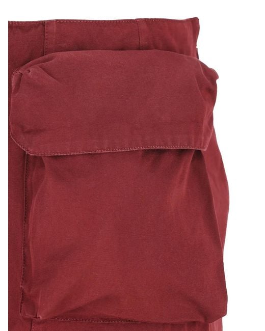 Miu Miu Front Logo Pockets Skirt in Red | Lyst UK