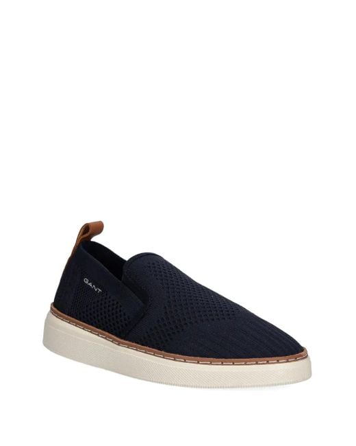 GANT Logo-Embroidered Sneakers in Blue for Men | Lyst