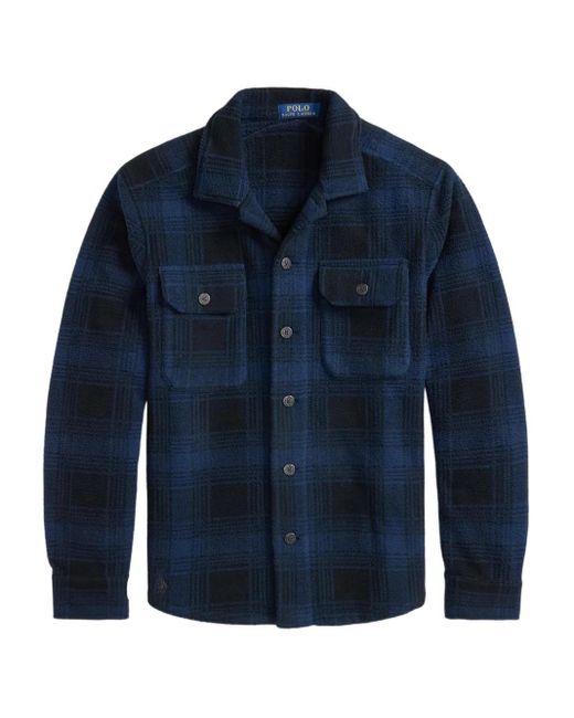 Polo Ralph Lauren Plaid Shirt Jacket in Blue for Men | Lyst UK