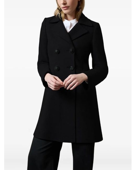 Jane Northcote Double-Breasted Coat in Black | Lyst UK