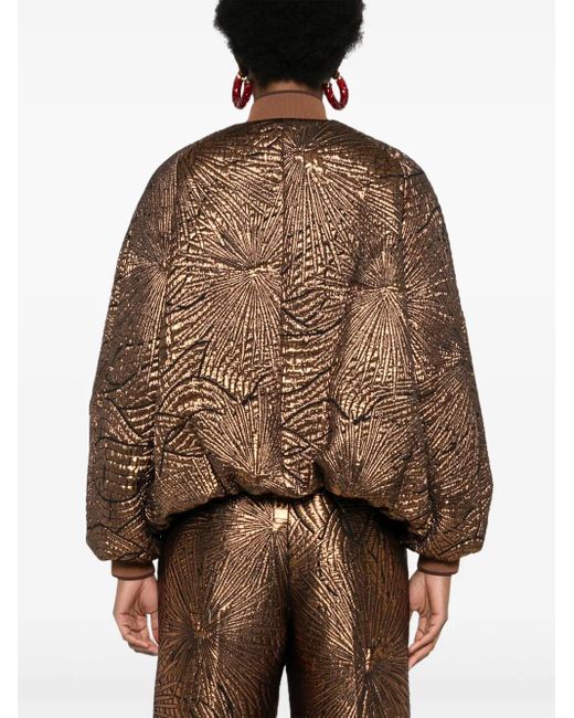 Forte Forte Laminated-Finish Bomber Jacket in Brown | Lyst