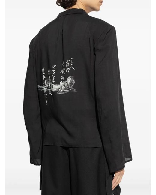 Yohji Yamamoto Cut Out-Detail Blazer in Black for Men | Lyst