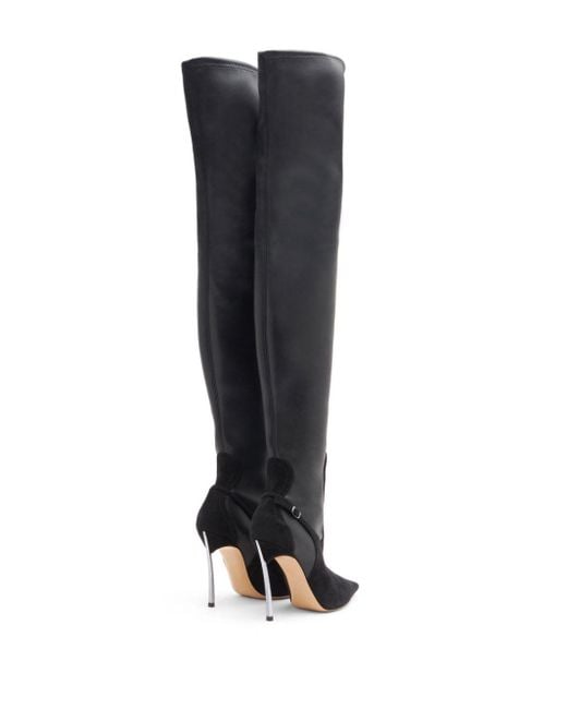 Casadei 100Mm Blade Double Over-Knee Boots in Black | Lyst