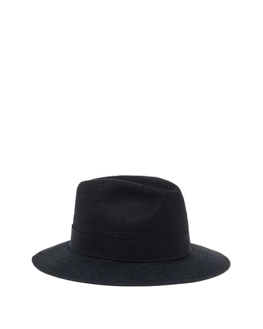 Giorgio Armani Ribbon-Trim Fedora Hat in Black for Men | Lyst UK