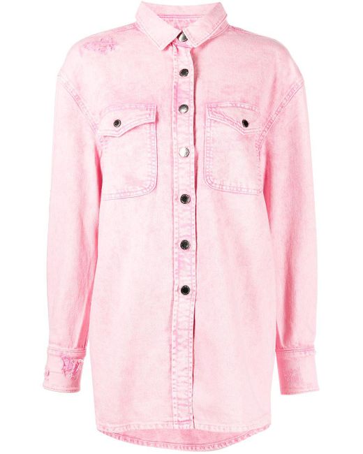 retroféte Doreen Denim-shirt in Pink | Lyst