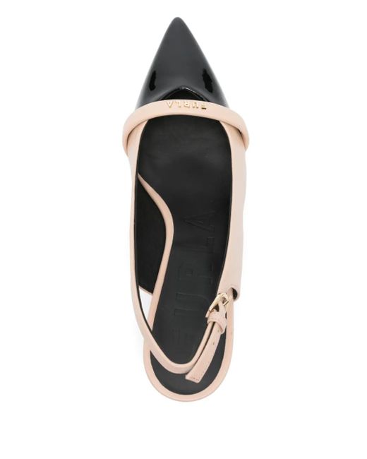 Furla Two-Tone Slingback Pumps With Design in Natural | Lyst