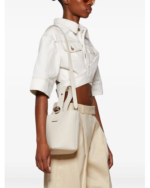 Loewe Mini Pebble Bucket Bag in White | Lyst
