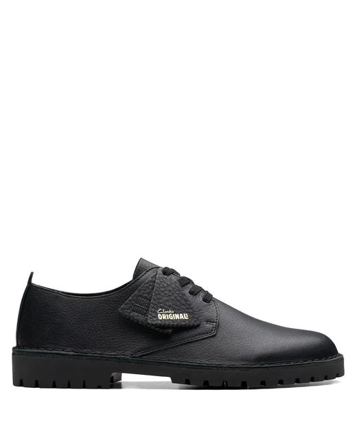 Clarks Desert Rock Low Lace-Up Shoes in Black for Men | Lyst UK