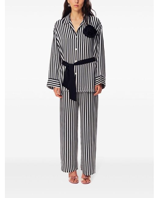 Sleeper The Rose Oversized Striped Satin Pajama Set | Lyst