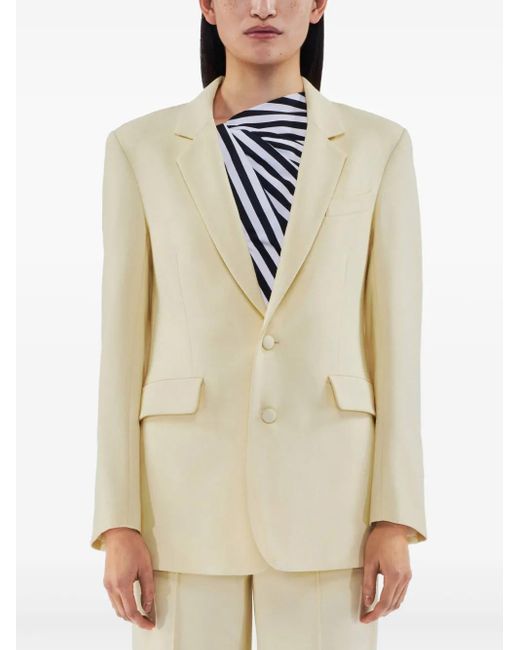 Adam Lippes Two-Button Blazer in Natural | Lyst