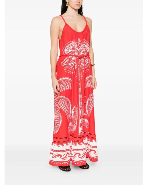 FARM Rio Majestic Coconut Tree Maxi Dress in Red | Lyst
