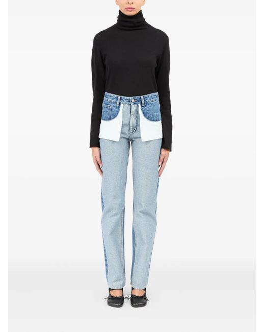 MM6 by Maison Margiela Inside-Out Seams Jeans in Blue | Lyst