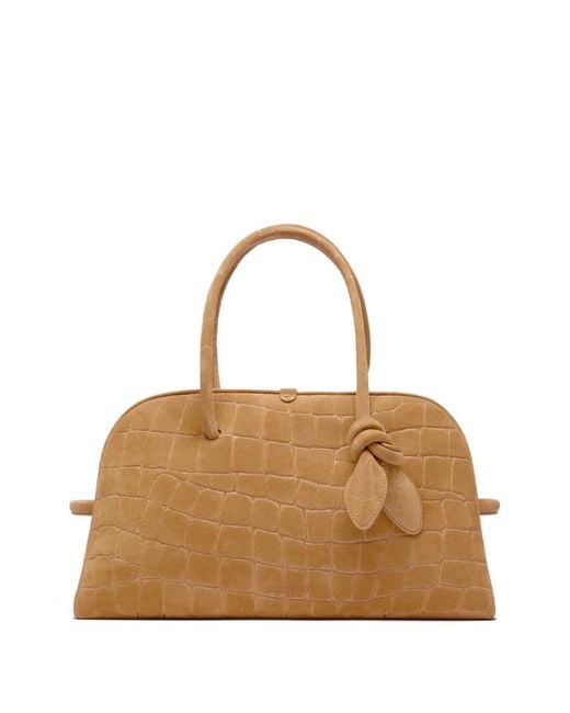 Jacquemus Knotted Reptile-Effect Tote Bag in Natural | Lyst UK