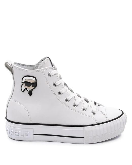 Karl Lagerfeld Ikonik Karl Hi-Tops in White | Lyst UK