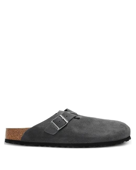 Birkenstock Boston Suede Clogs in Grey for Men | Lyst UK