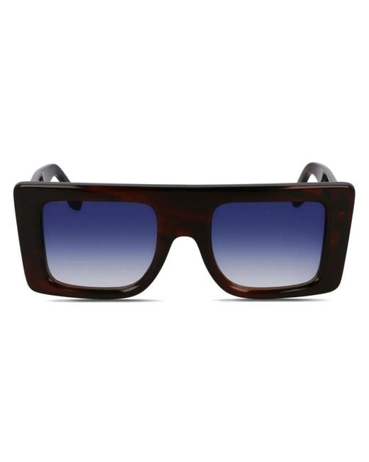 Victoria Beckham Logo-At-The-Arm Sunglasses in Blue | Lyst UK
