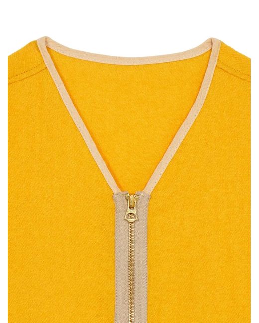 Fortela Zip-Up Trim Wool Jacket in Yellow for Men | Lyst UK
