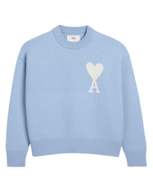 Ami Paris Ami De Coeur Wool Jumper in Blue | Lyst Ami Paris Ami De Coeur Wool Jumper in Blue | Lyst