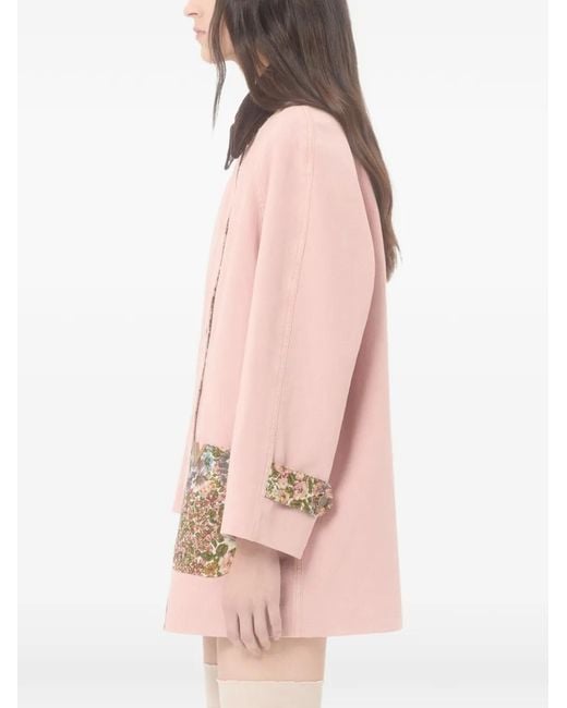 Valentino Garavani Long-Sleeves Coat in Pink | Lyst UK
