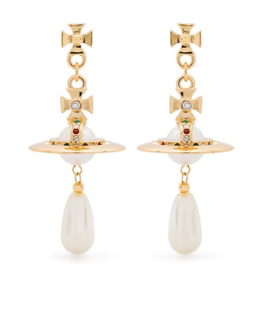 Vivienne Westwood Faux-Pearl Drop Earrings in White | Lyst