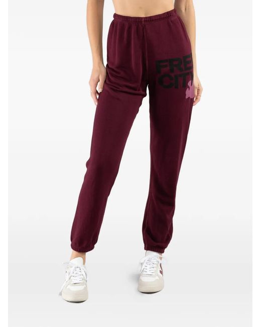 Freecity Print Track Pants in Red | Lyst UK