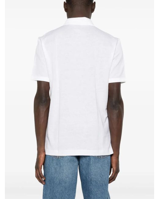BOSS Slub-Texture Polo Shirt in White for Men | Lyst