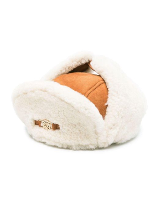 Maje Shearling Chapka Hat in White | Lyst
