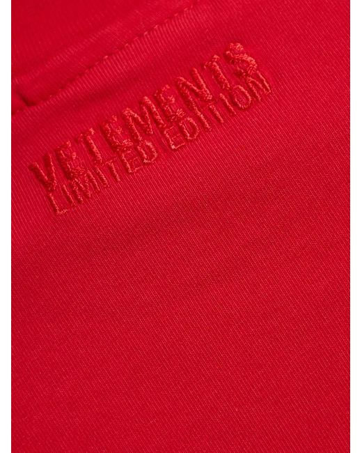 Vetements Embroidery Crop Top in Red | Lyst UK