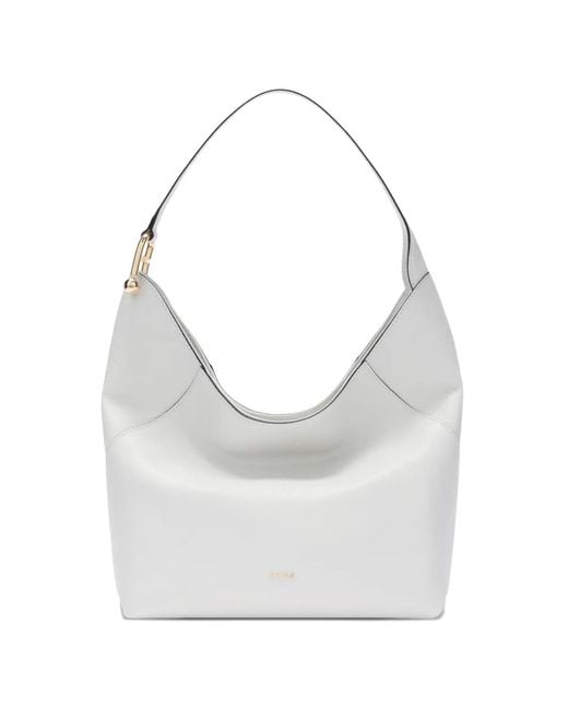 Furla M Lara Leather Shoulder Bag in Grey | Lyst UK