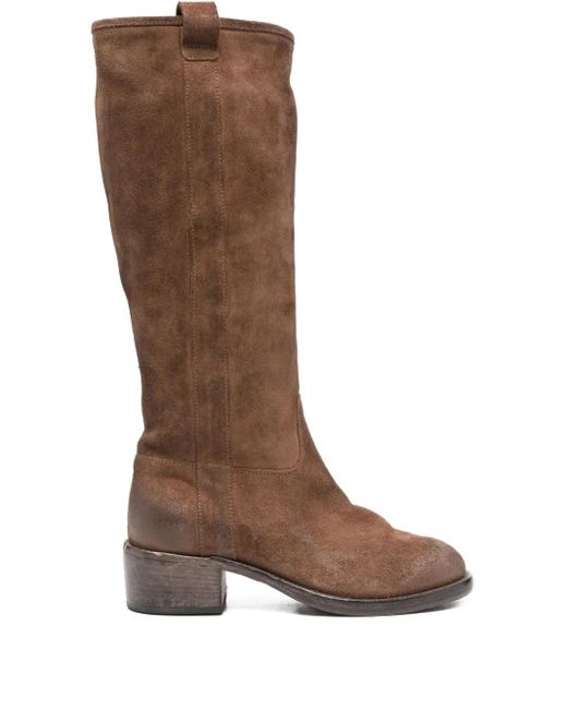 Moma Leather Knee-High Boots in Brown | Lyst