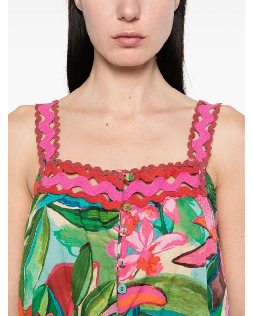 FARM Rio Jardin De Reve Top in Pink | Lyst UK