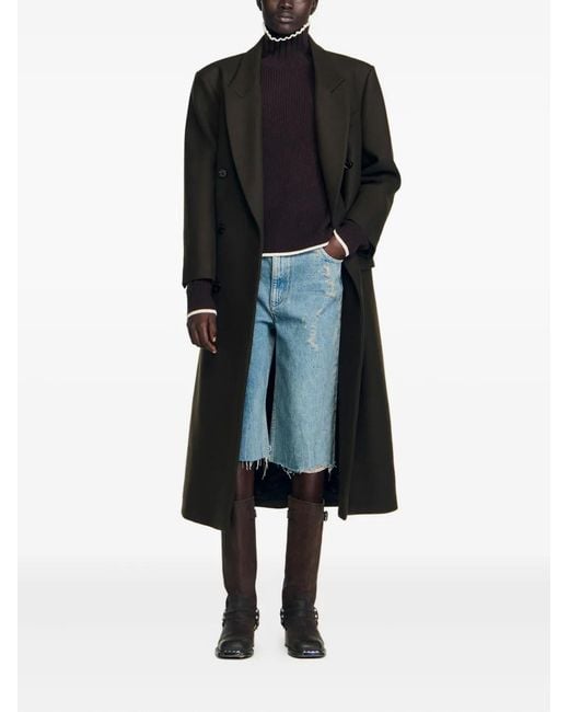 Sandro Turtleneck Sweater in Black | Lyst