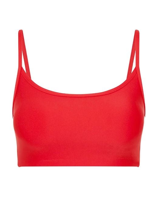 The Upside Oxford Stripe-Side Bra in Red | Lyst UK