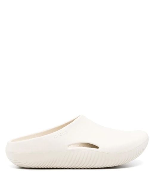 Crocs™ Logo-Embossed Round-Toe Slides in White | Lyst
