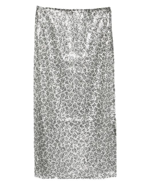 Christopher Esber Sequinned Midi Skirt in Grey | Lyst UK