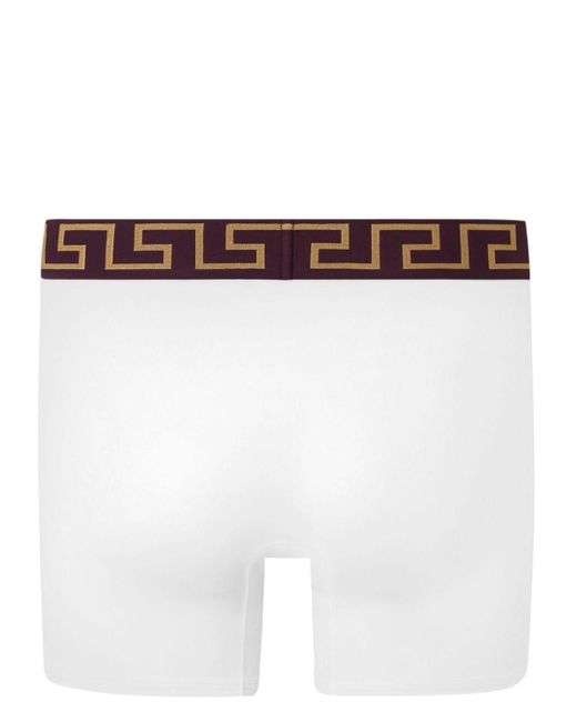 Versace Greca Border Boxers in White for Men | Lyst