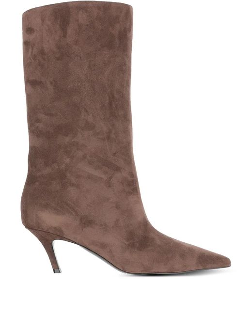 AMINA MUADDI 60Mm Fiona Tapered-Toe Slip-On Boots in Brown | Lyst UK