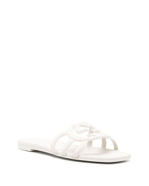 Gucci Interlocking G Slides in White | Lyst