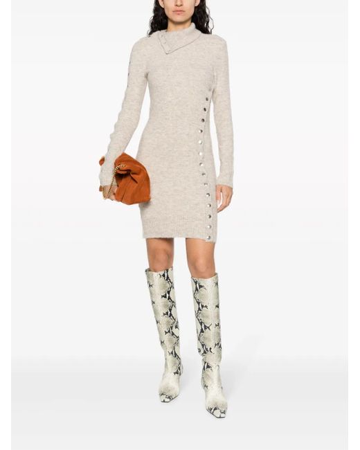 Isabel Marant Navy Knit Dress in White | Lyst