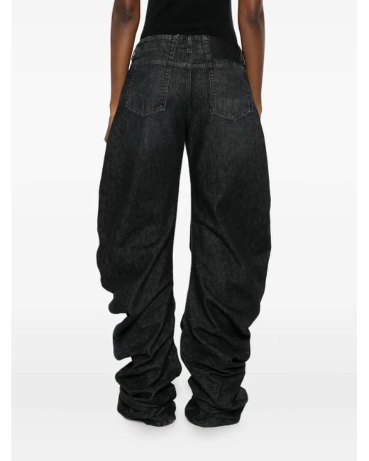Jean Paul Gaultier Gathered Jeans in Black | Lyst UK