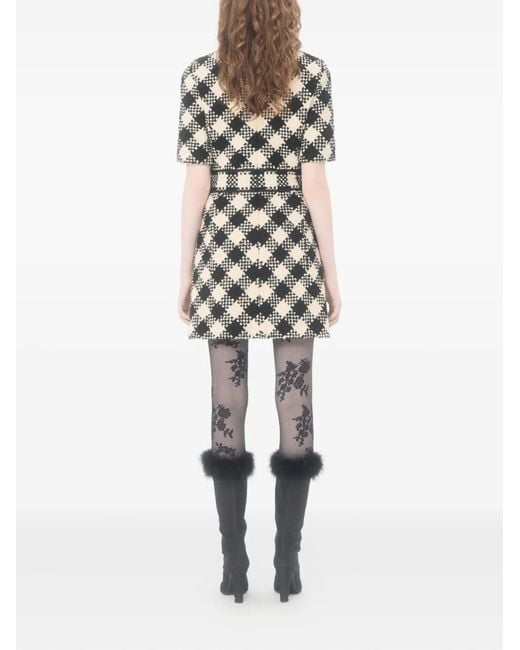 Valentino Garavani Damier Tweed Mini Dress in Black | Lyst UK